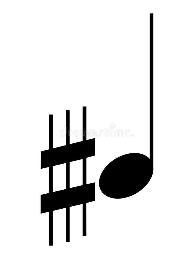 Black Music Symbol of Quarter Note Rest on Staff Lines Stock Vector ...
