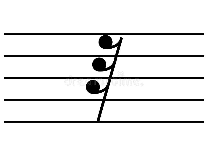 Black Music Symbol of Thirty-second Note Rest on Staff Lines Stock ...