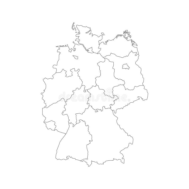Outline of Germany map stock vector. Illustration of central - 155824417