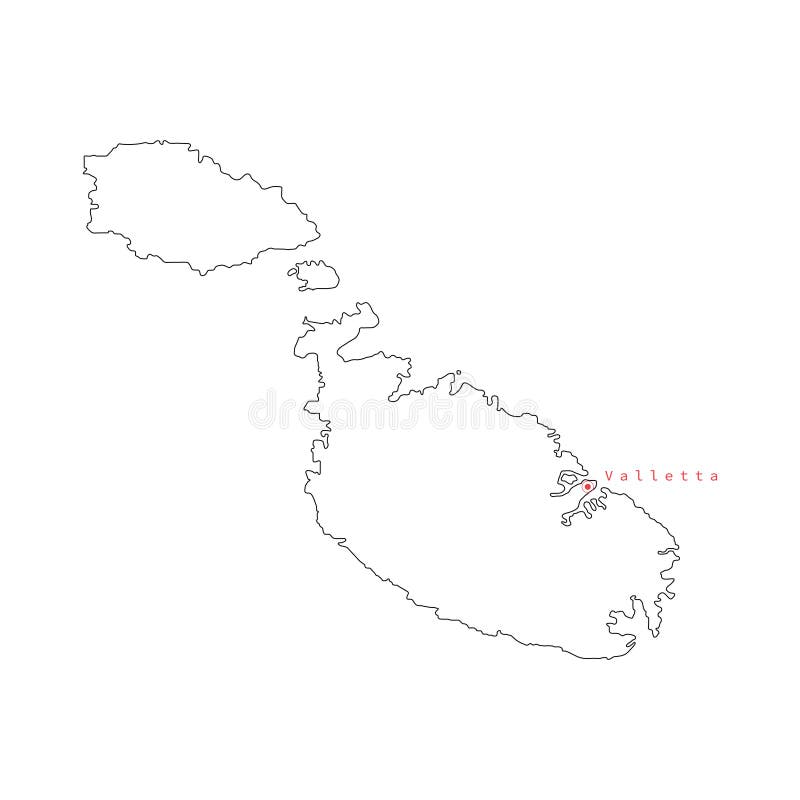 Outline Map of Malta Vector Design Template. Editable Stroke Stock ...