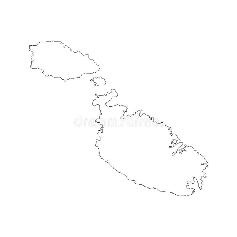 Outline Map Of Malta Vector Design Template Editable Stroke Stock