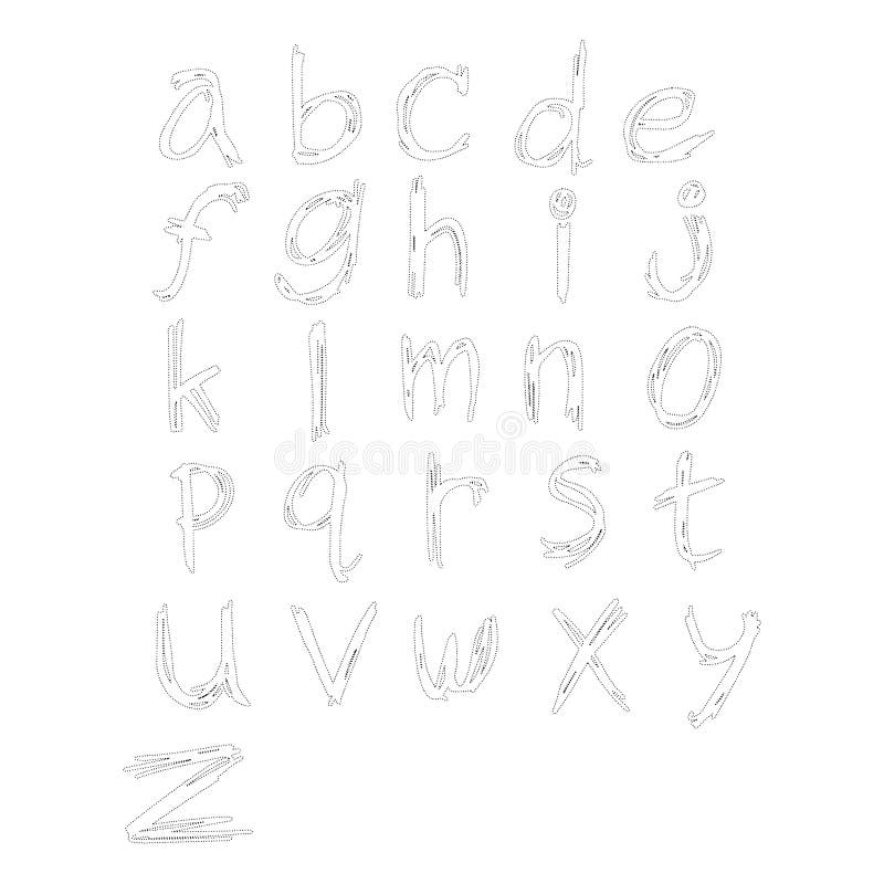 Vector Illustration Black Polka Dot Spotted Alphabet Lowercase L Stock ...