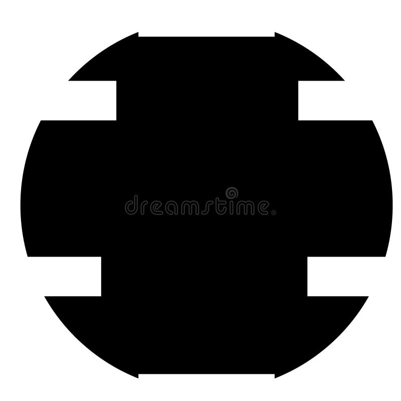 Vector Illustration of Black Round Kite Shadow Shape Stock Vector ...