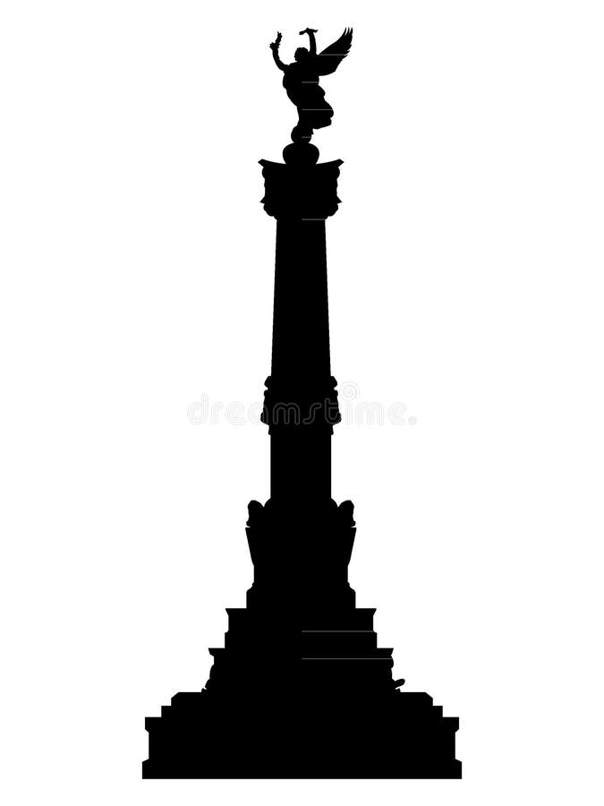 Black Silhouette of Symbol of Bordeaux - Quinconces Esplanade Stock ...