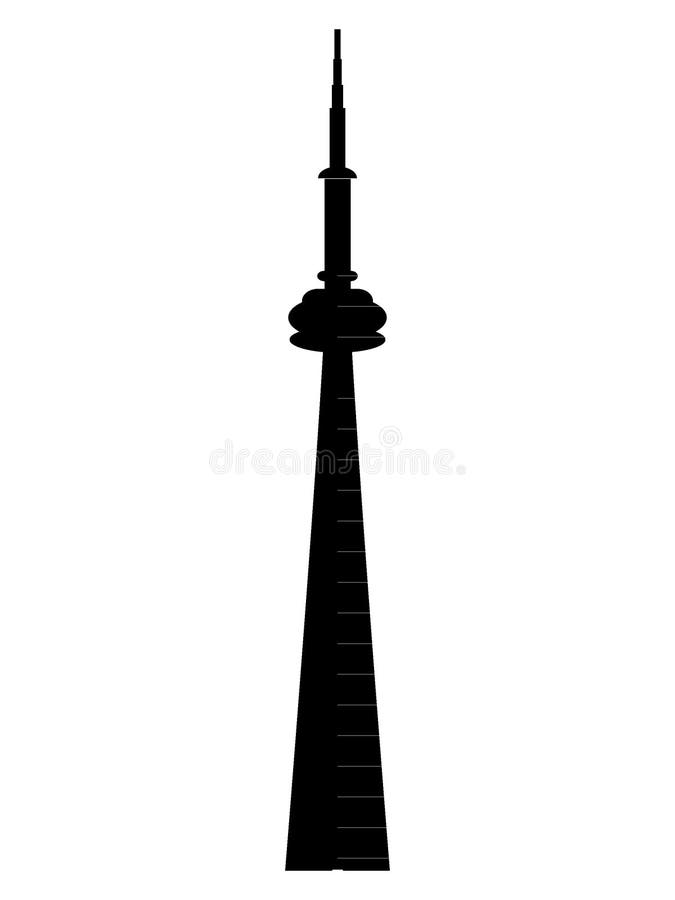 Black Silhouette of Symbol of Toronto - CN Tower Editorial Photography ...