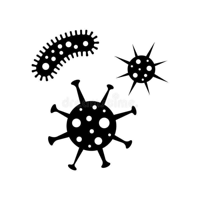 Vector Illustration of Black Virus Bacteria Icon. Stock Vector ...