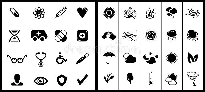 Black icon set stock vector. Illustration of arrow, design - 100584795