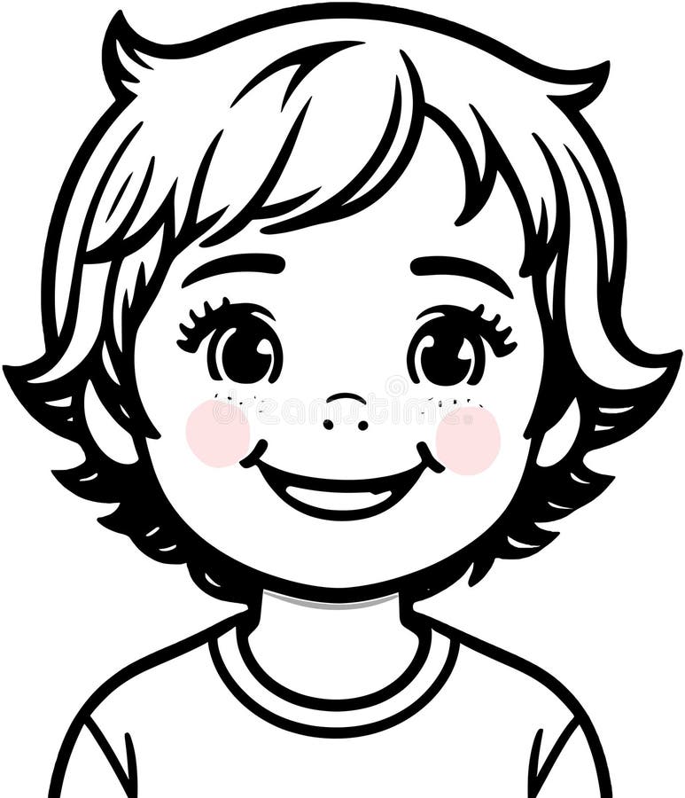 Vector Illustration of Black and White Cartoon Illustration of a ...