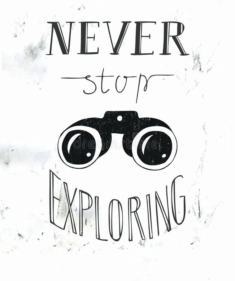 Hand Lettering Never Stop Exploring Stock Vector - Illustration of ...