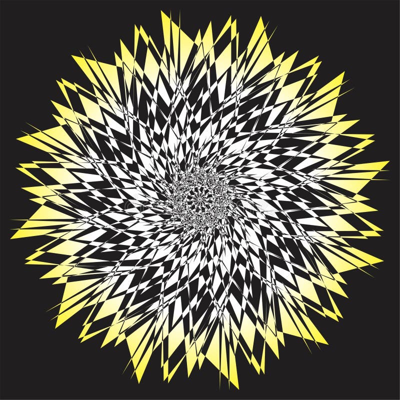 Vector Illustration of Black and White Complicated Pattern on a White ...