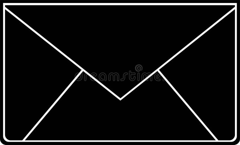 Vector Illustration Black and White Symbol Envelope Letter Stock Vector ...