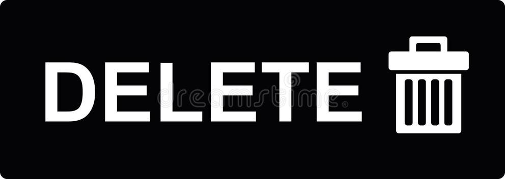 Black and White Delete Button Stock Vector - Illustration of reject ...