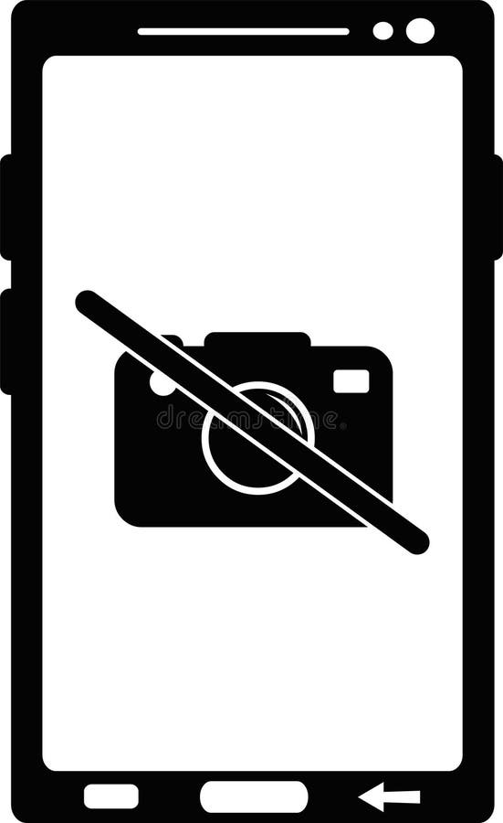 Vector Illustration Black and White Icon Cellphone Camera Inactive ...