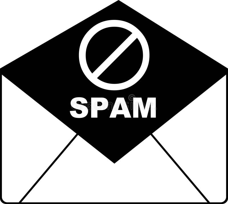 Black and White Icon Spam Electronic E-mail Concept Stock Vector ...