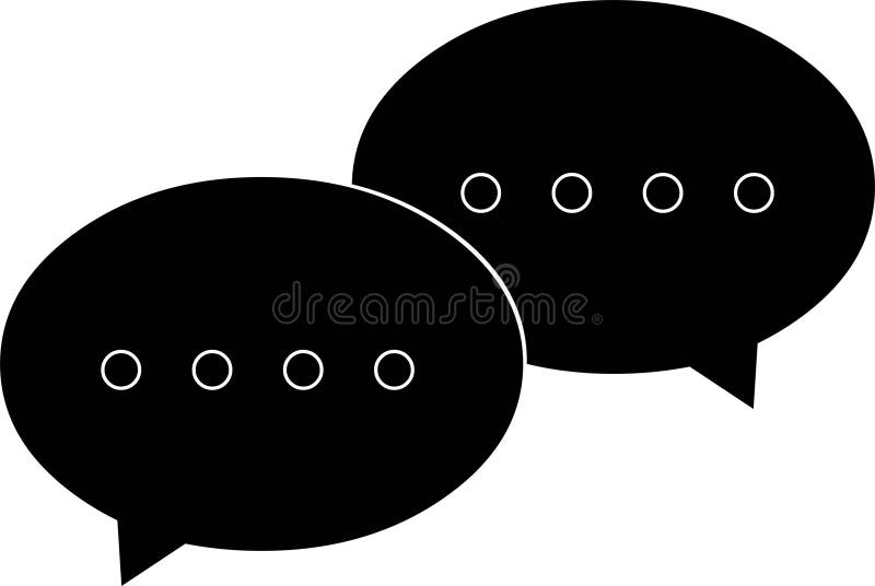 Vector Illustration Black and White Symbol Dialogue Bubble Chat Stock ...