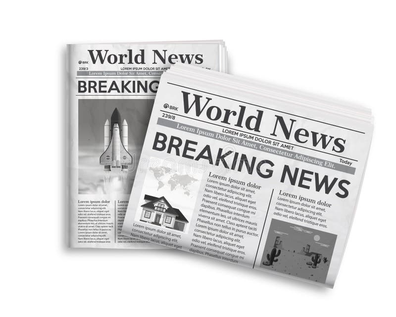 Vector Illustration of Black and White Newspaper Layout Stock ...