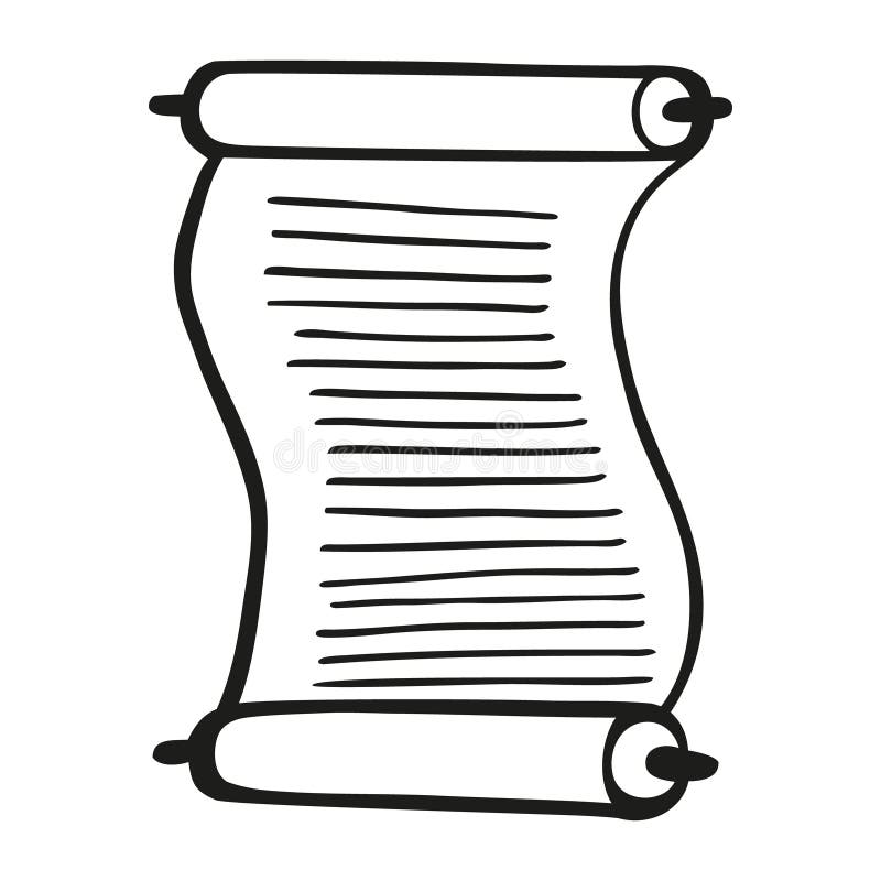 Vector Illustration of Black and White Paper Scroll Stock Vector ...