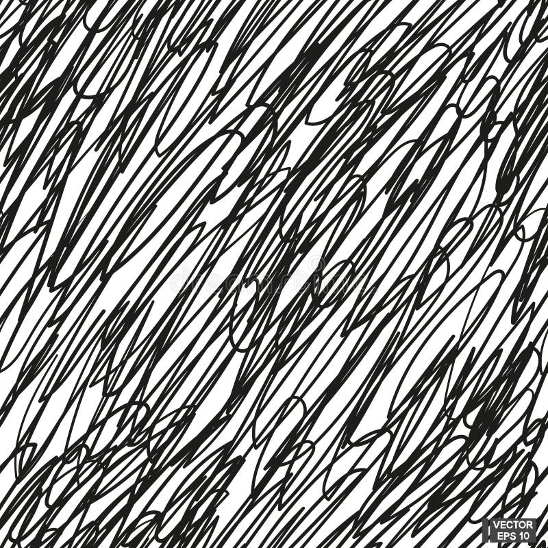 Scribble Texture. Black and White Seamless Patterns Stock Illustration ...