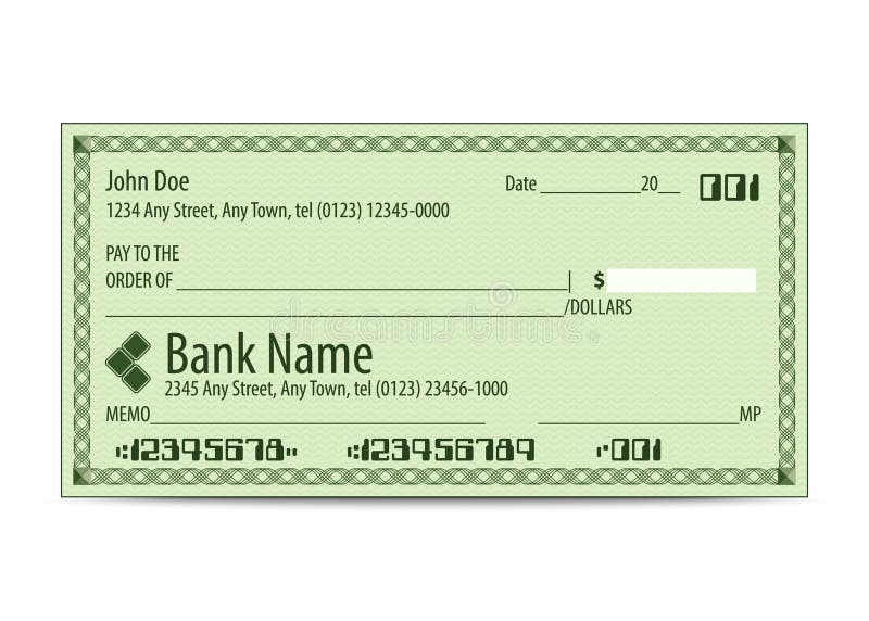 Bank Check with Modern Design. Vector Illustration Stock Vector ...