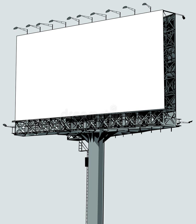 Vector Illustration of a Blank Billboard Stock Vector - Illustration of ...