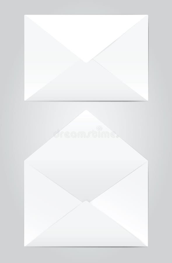 Vector Illustration of Blank Open and Closed Envelope Stock Vector ...