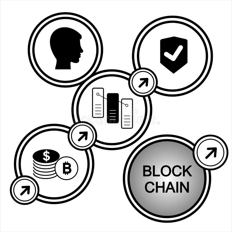 Vector Illustration of Blockchain Concept. Stock Vector - Illustration ...