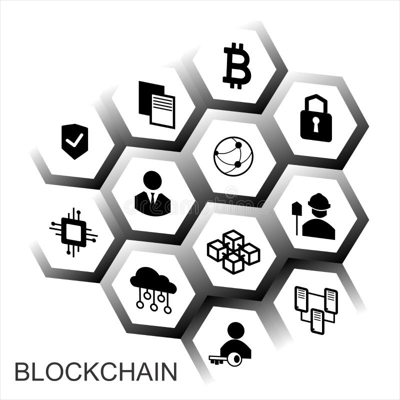 Vector Illustration of Blockchain Concept. Stock Vector - Illustration ...