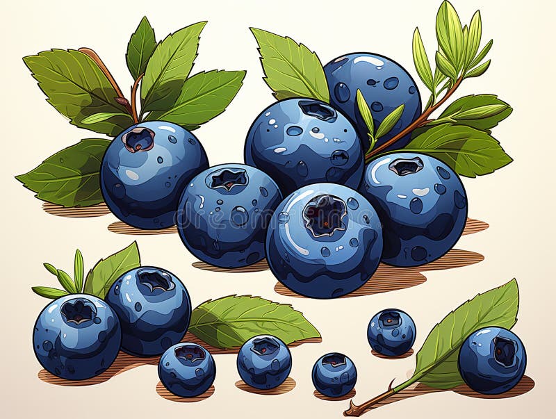 Vector Illustration of Blue Berry Stock Illustration - Illustration of ...