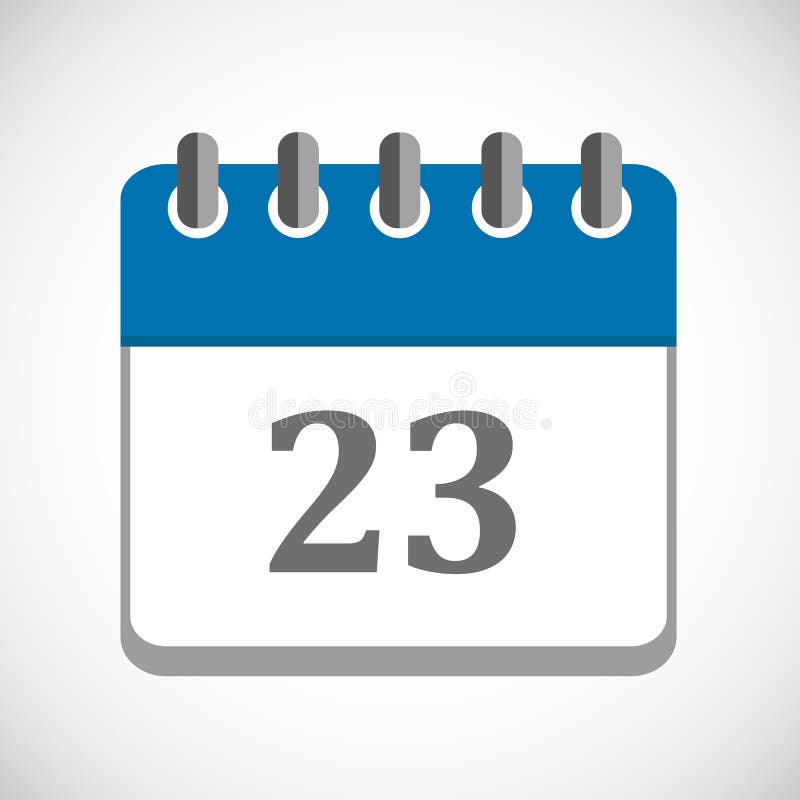 Vector Illustration of Blue Calendar 23 Icon Stock Vector ...