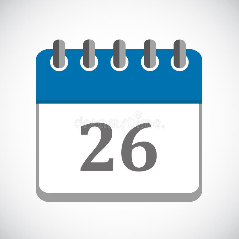 Vector Illustration of Blue Calendar 26 Icon Stock Vector ...