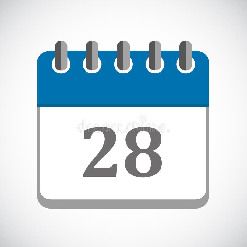 Vector Illustration of Blue Calendar 28 Icon Stock Vector ...