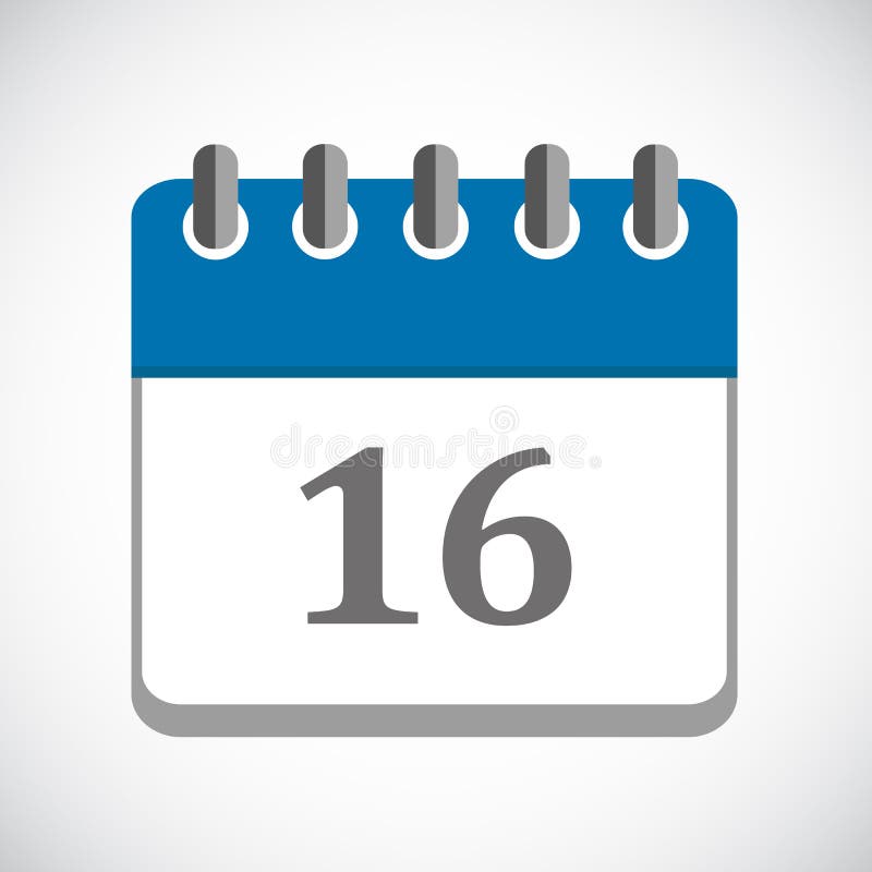 Vector Illustration of Blue Calendar 16 Icon Stock Vector ...