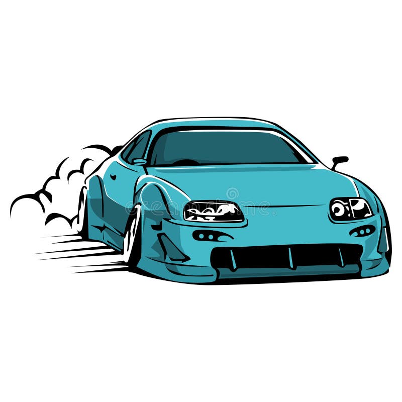 Vector Illustration of a Car Drifting Stock Illustration - Illustration ...