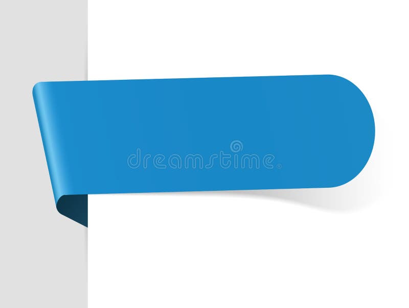 Vector Illustration of Blue Colored Label Banner on White Background ...