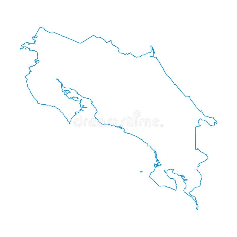 Outline Map of Costa Rica Vector Design Template. Editable Stroke Stock ...