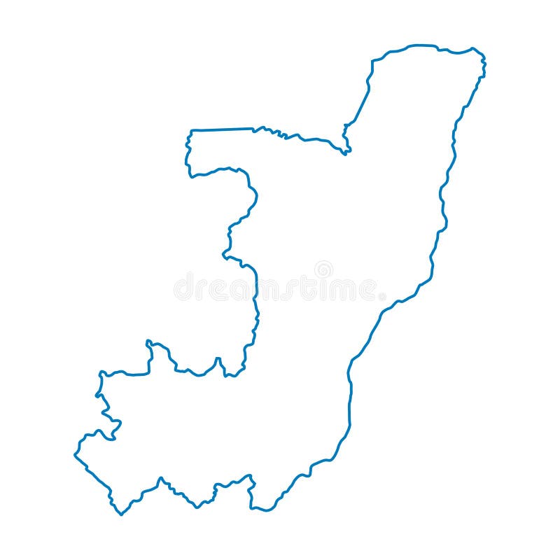 Vector Illustration of Blue Colored Outline Map of Republic of the ...