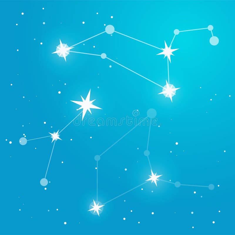 Vector Illustration on Blue Colors Gradient Backgroud with ...