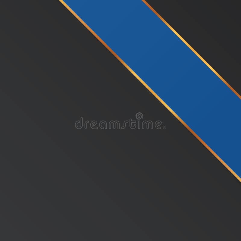 Vector Illustration of Blue Corner Ribbon Banner with Gold Colored ...