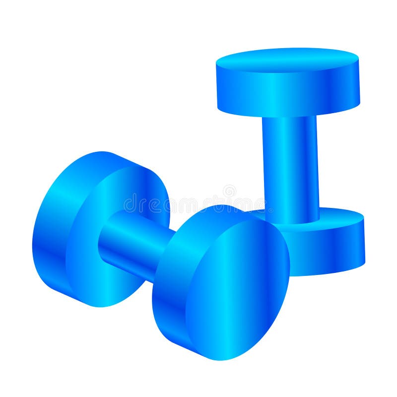 Blue dumbbells stock vector. Illustration of barbell - 30042792