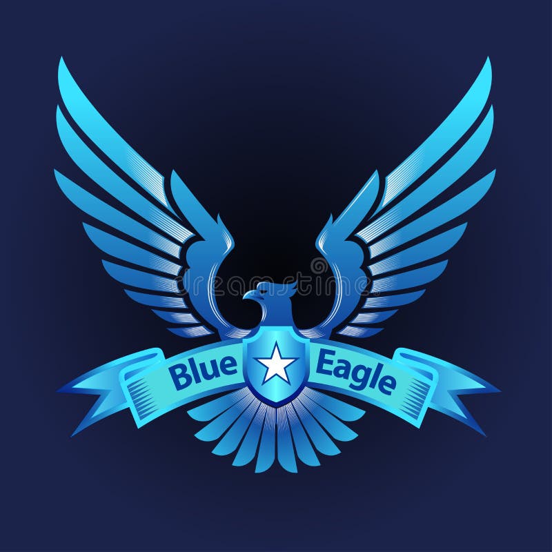 Blue eagle emblem stock vector. Illustration of american - 135193130