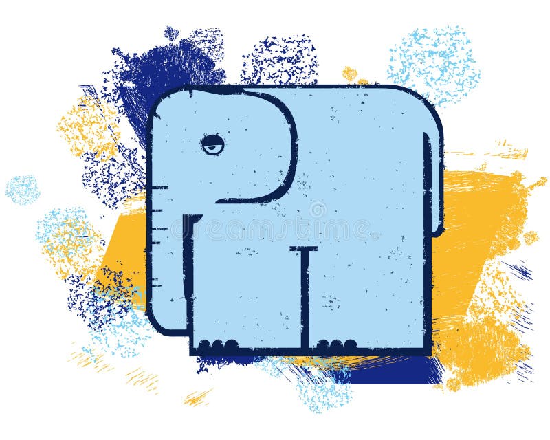 Blue elephant stock vector. Illustration of colorful - 30114494