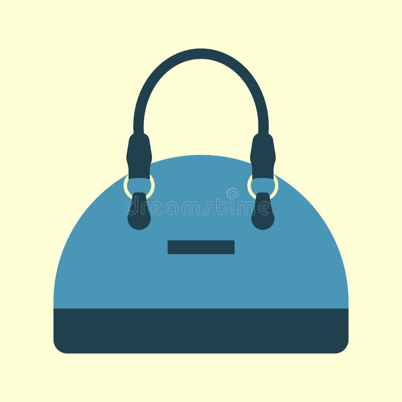 Vector Illustration Blue Flat Icon of Stylish Women Bag Stock Vector ...