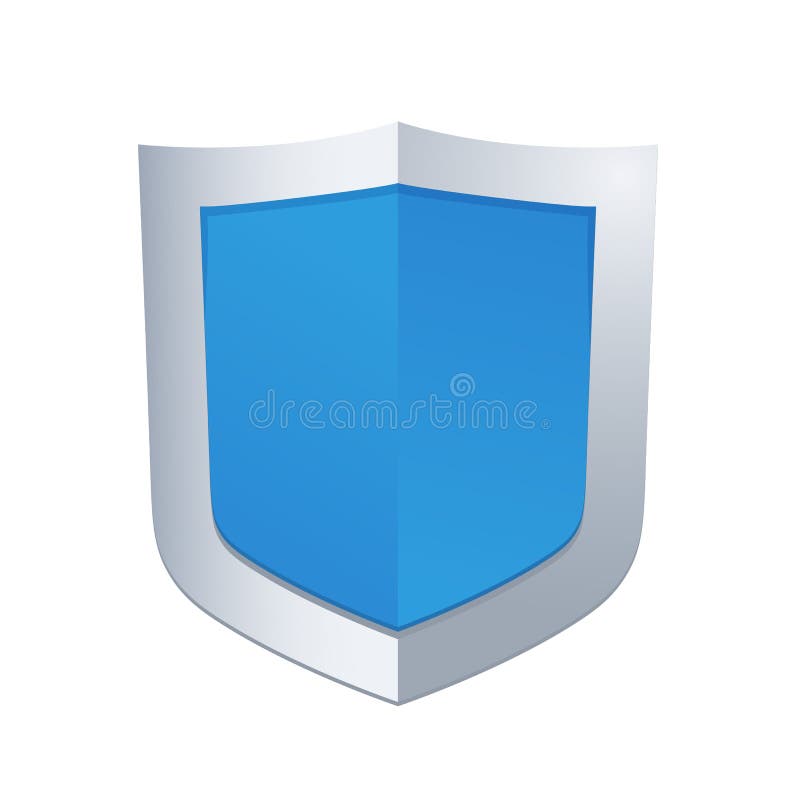 Glossy blue shield emblem stock vector. Illustration of symbol - 6003261