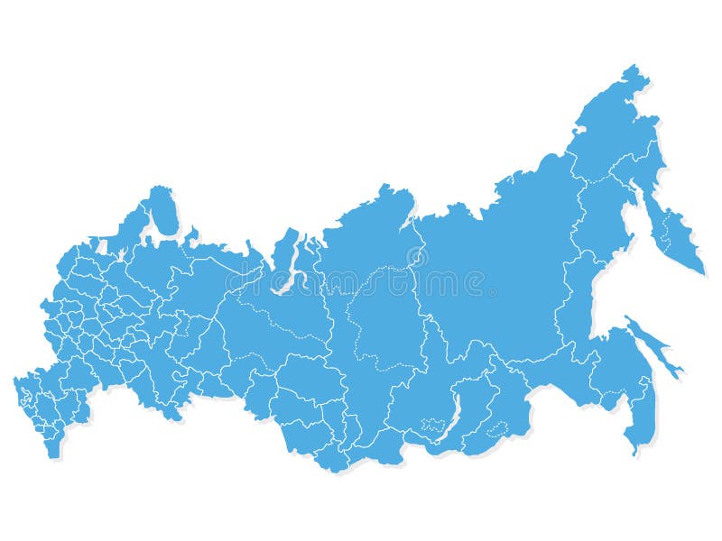 Blue Map of Russia stock vector. Illustration of borders - 139996984