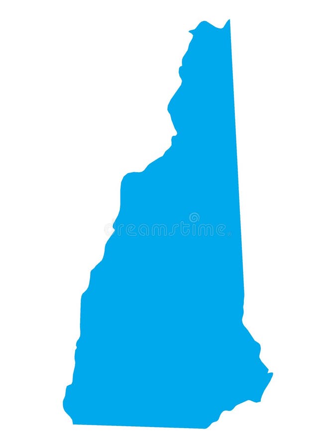 Blue Map of US State of New Hampshire Stock Vector - Illustration of ...