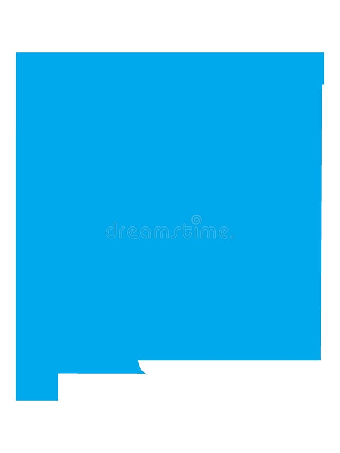 Blue Map of US State of New Mexico Stock Vector - Illustration of ...