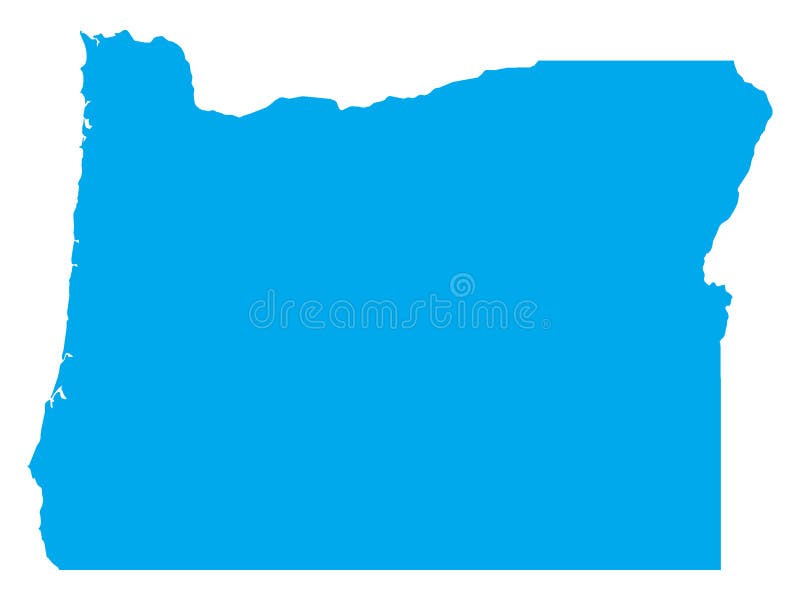 Blue Map of US State of Oregon Stock Vector - Illustration of michigan ...