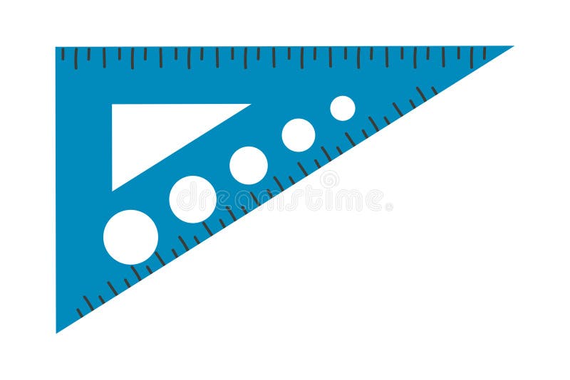 Vector Illustration of Blue Plastic Ruler with Round Holes Inside the ...