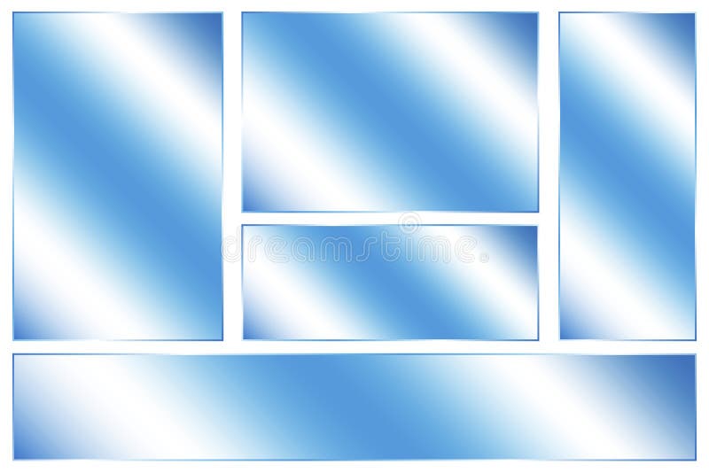 Vector Illustration of Blue Rectangular Buttons. Opaque Blue Plastic on ...