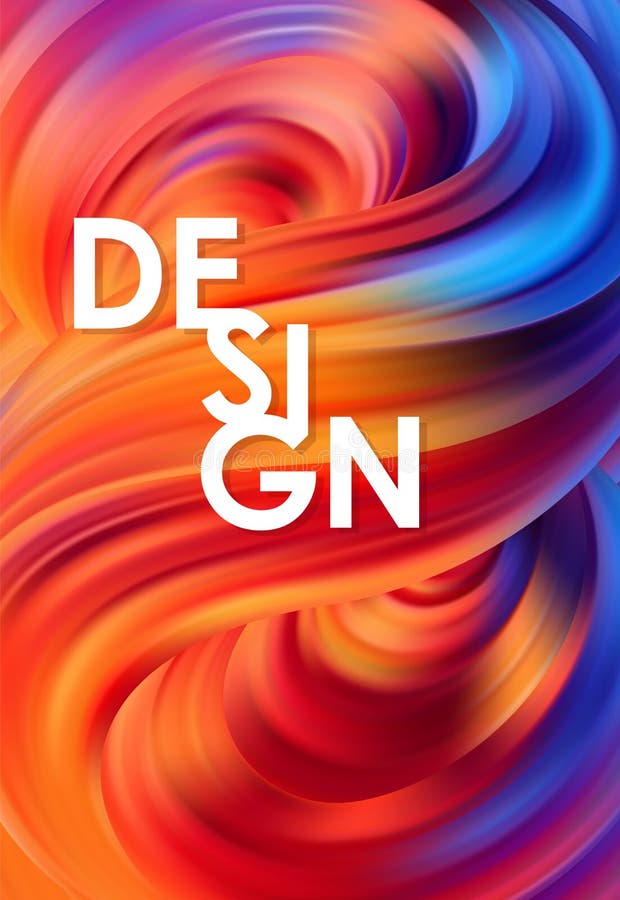 Vector Illustration: Blue and Red Colored Abstract Twisted Liquid ...